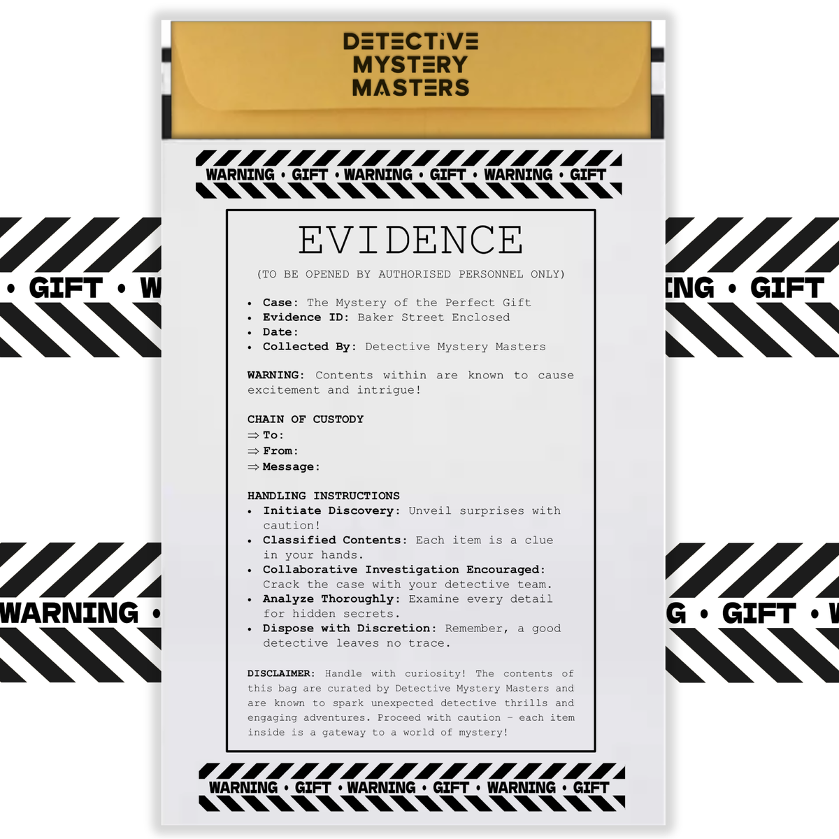 Evidence Bag Gift Wrap – Detective Mystery Masters